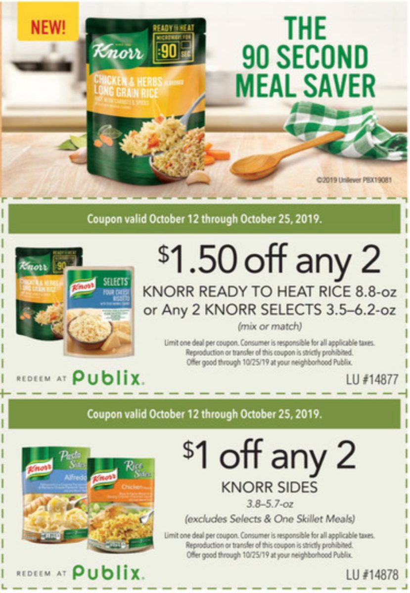 Pick up Super Deals On Knorr Ready To Heat, Knorr Selects & Knorr Sides Right Now At Publix ...