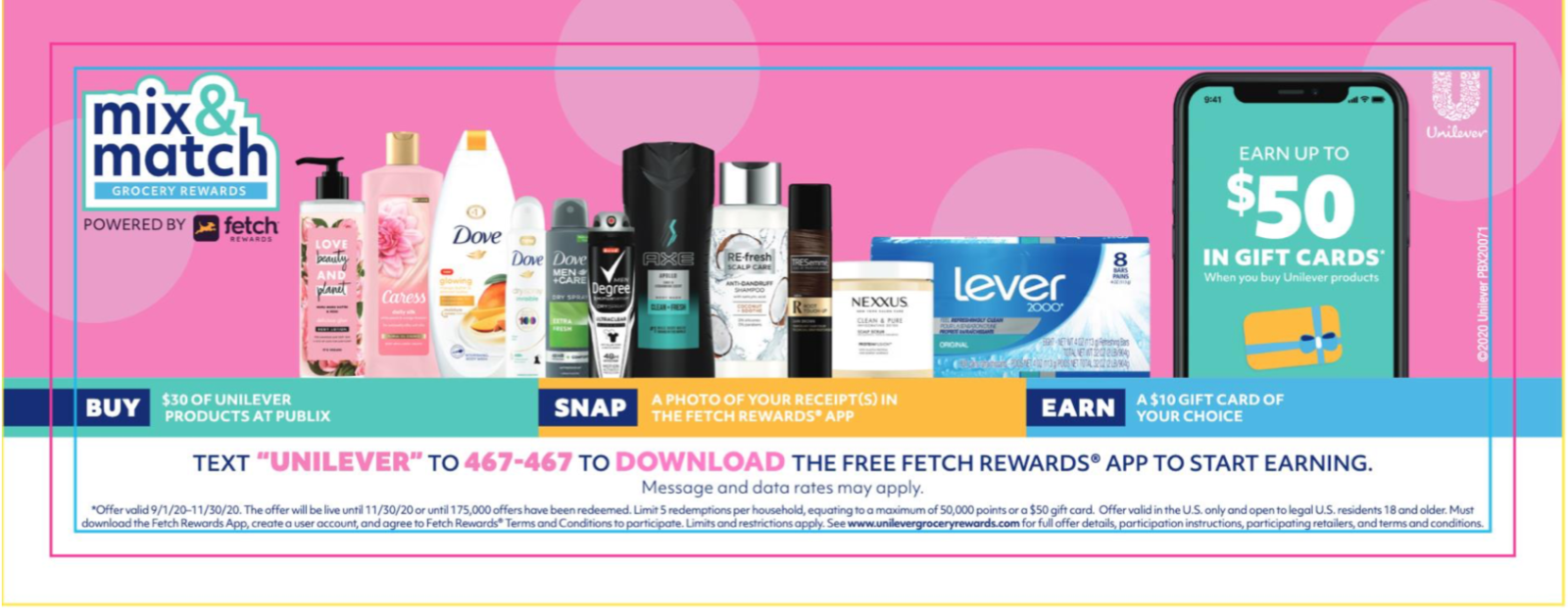 Earn Up To $50 In Gift Cards When You Purchase Your Favorite Unilever ...