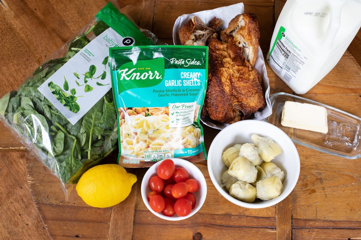 Shake Up Dinnertime With My Creamy Garlic Shells With Chicken, Artichokes & Spinach – Perfect ...