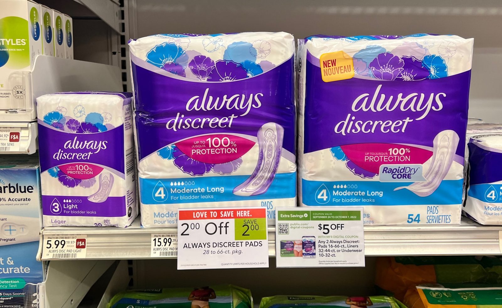 Always Discreet Pads As Low As 99¢ At Publix - iHeartPublix