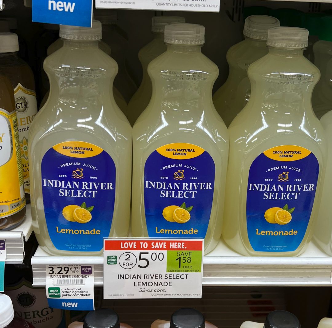 Indian River Select Lemonade Just $1.95 At Publix - iHeartPublix