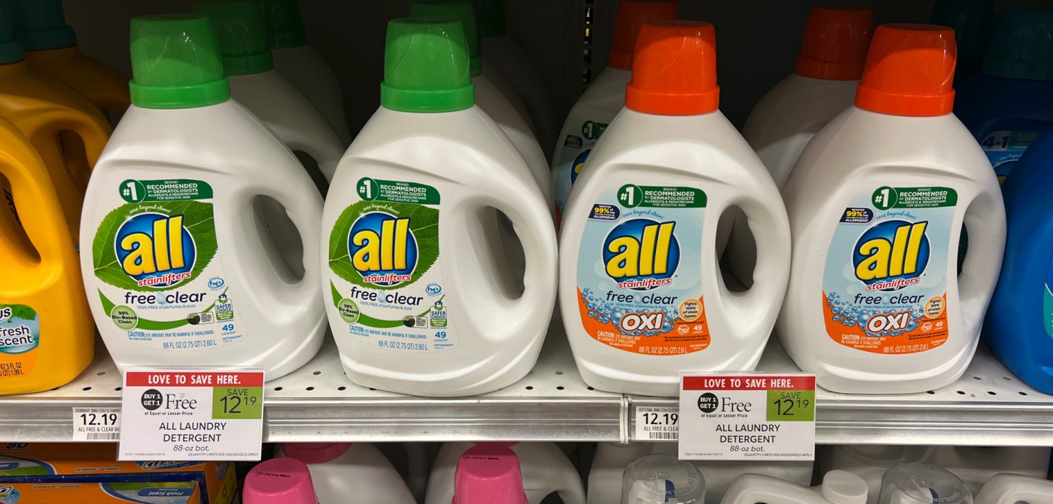 Big Bottles Of All Free Clear Laundry Detergent Are As Low As $5.10 At ...