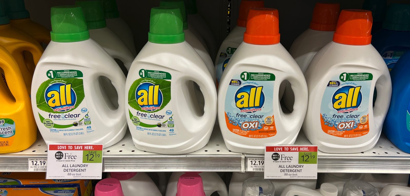 Big Bottles Of All Free Clear Laundry Detergent Are As Low As $5.10 At ...