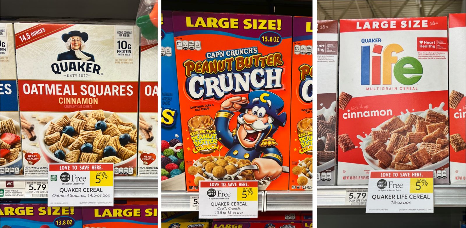 Quaker Oatmeal Squares Just $2 At Publix – Plus Cheap Cap’N Crunch ...