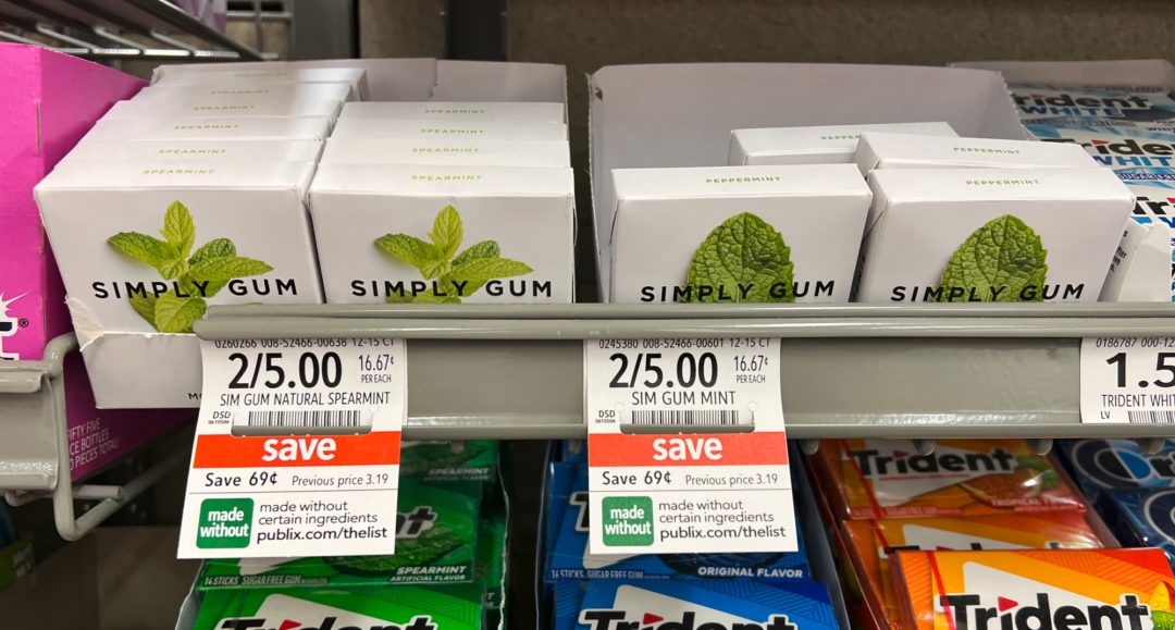Get The Packs Of Simply Gum For Just $2 At Publix - iHeartPublix