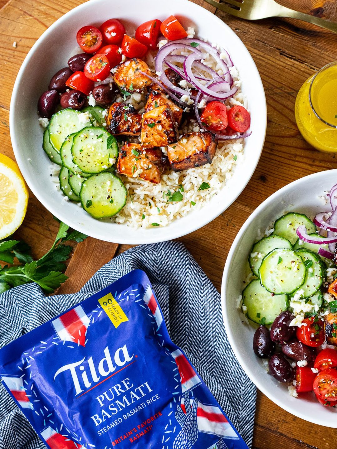 Grab Delicious Tilda® Ready to Heat Rice For My Mediterranean Salmon ...