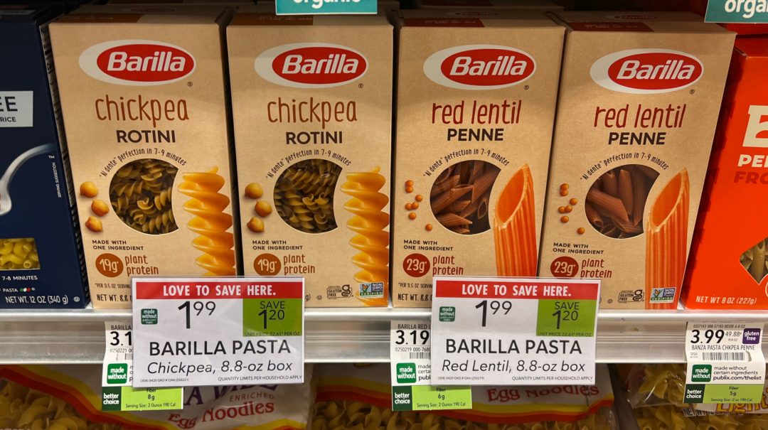 Barilla Red Lentil or Chickpea Pasta Just 99¢ At Publix - iHeartPublix