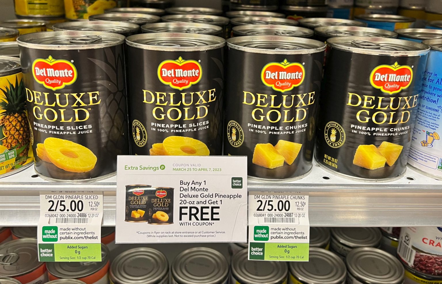Del Monte Deluxe Gold Pineapple Cans Just $1.25 At Publix - iHeartPublix