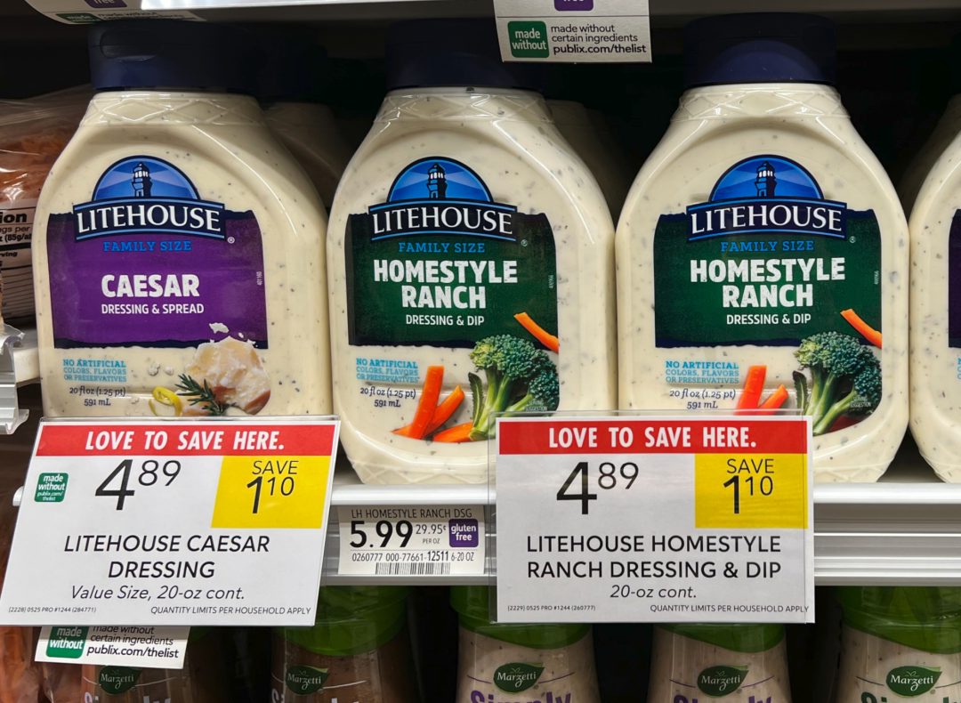 Big Bottles Of Litehouse Dressing Just $2.64 At Publix - iHeartPublix