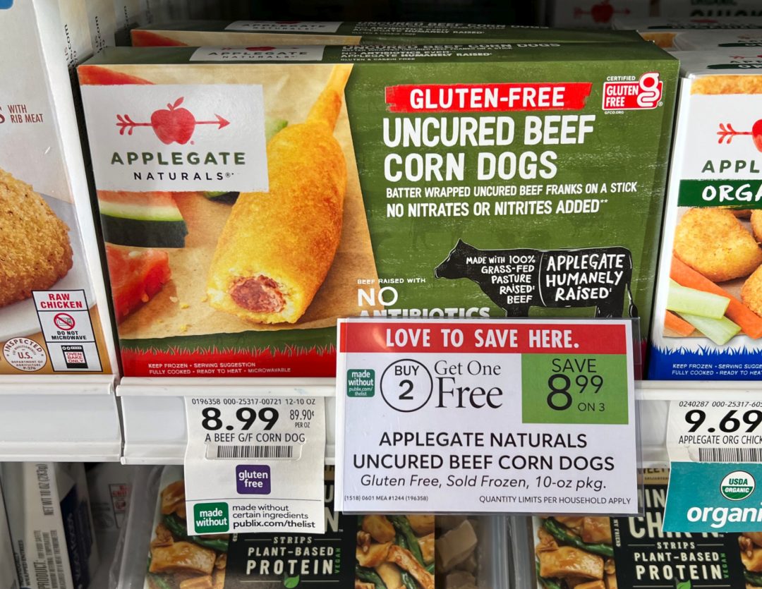 Applegate Uncured Beef Corn Dogs As Low As $4.99 At Publix (Regular ...