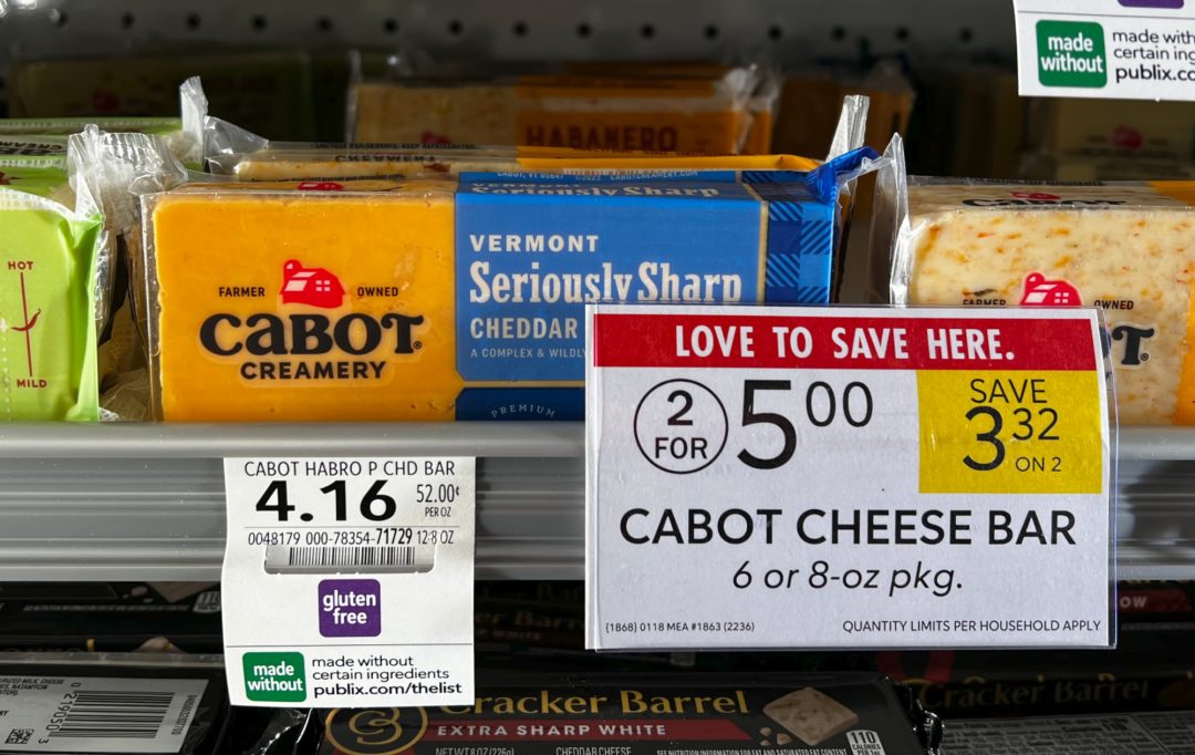 Cabot Cheese Bars Just $2 At Publix - iHeartPublix