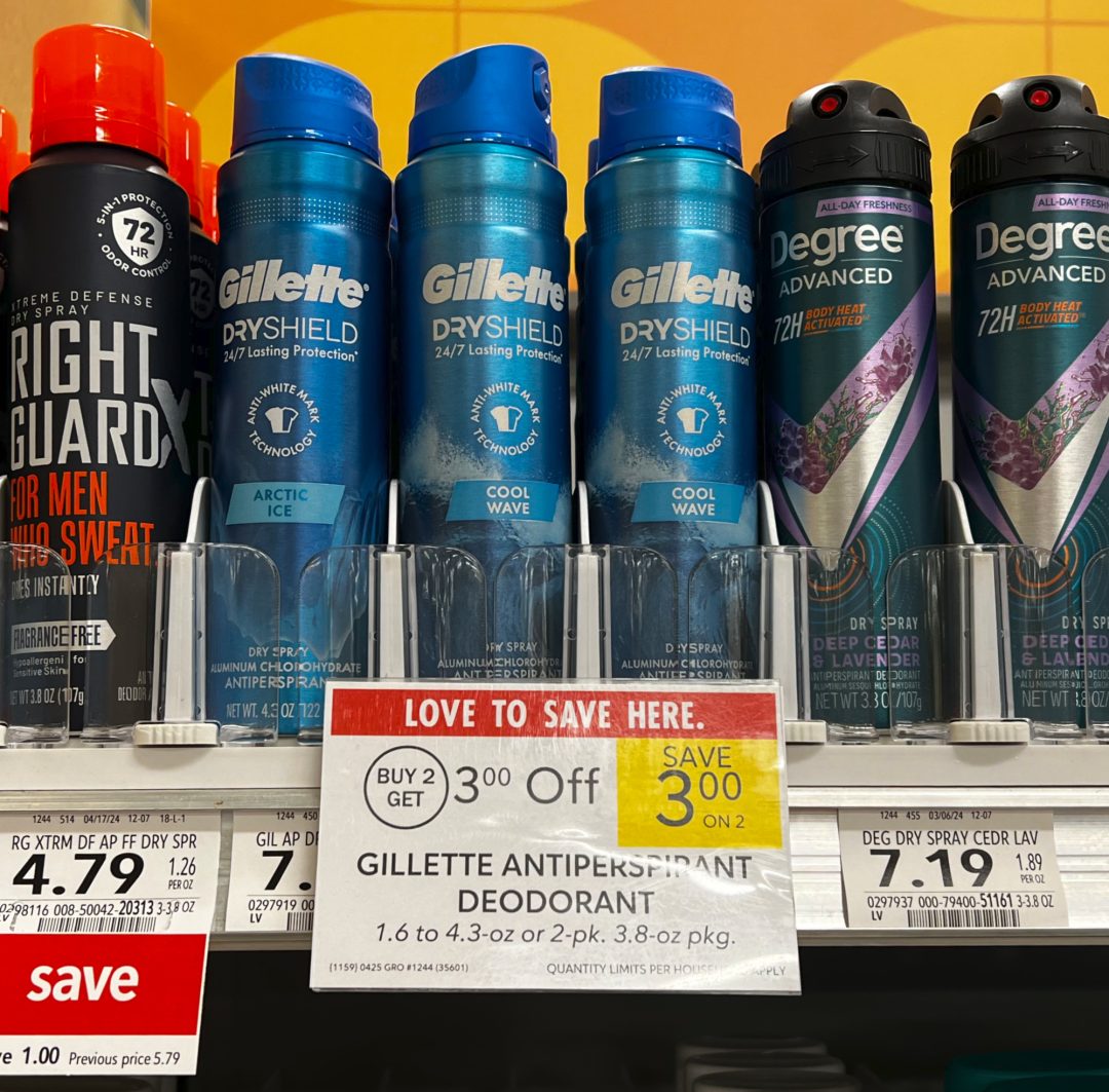 Gillette Dry Spray Antiperspirant Just $2.49 At Publix (Regular Price ...