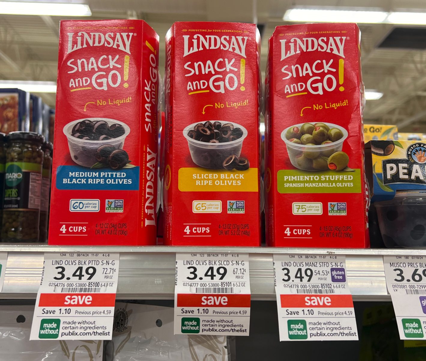 Lindsay Snack and Go! Olives 4-Pack Just $2.49 At Publix - iHeartPublix