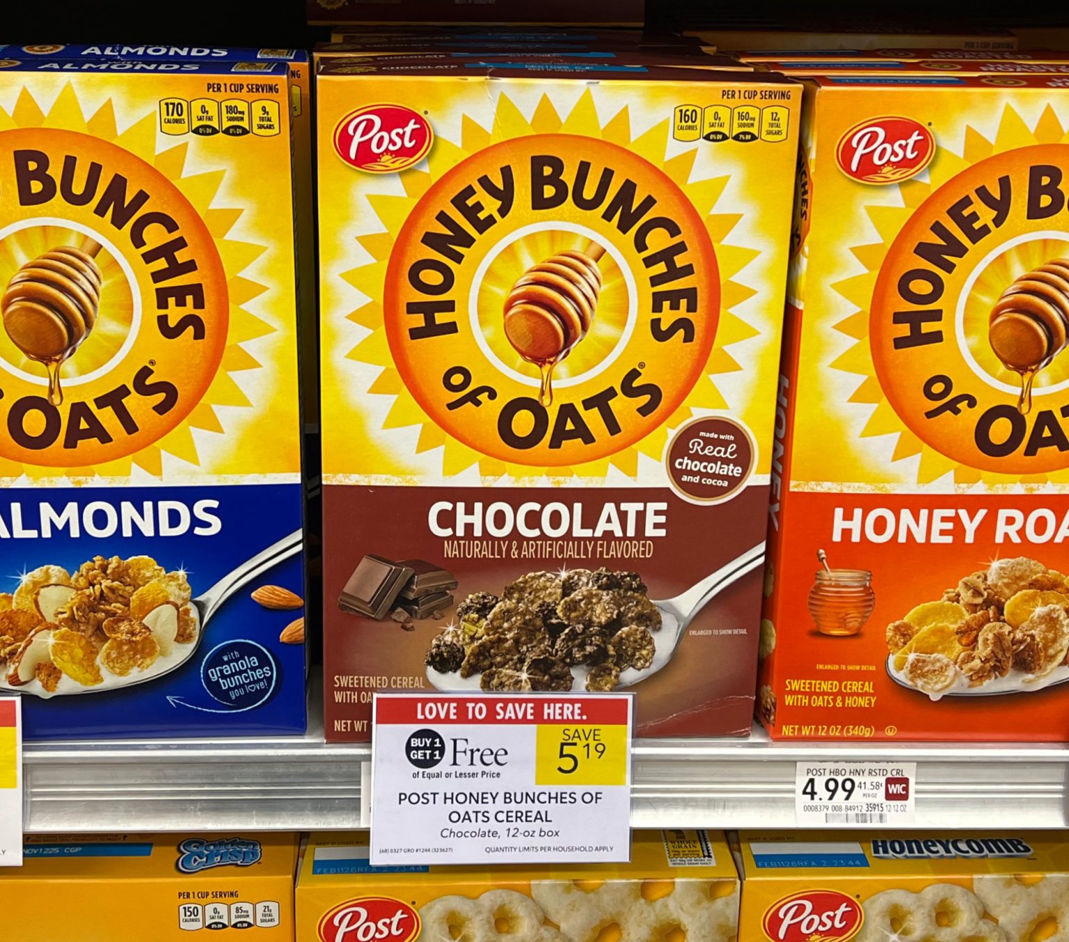 Post Honey Bunches of Oats Chocolate Cereal As Low As $1.35 Per Box At ...