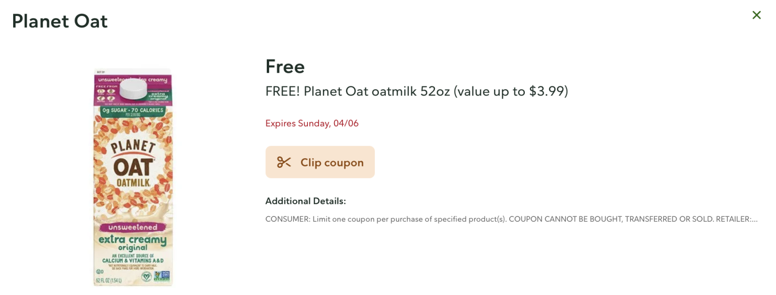 FREE Planet Oat Oatmilk At Publix - iHeartPublix