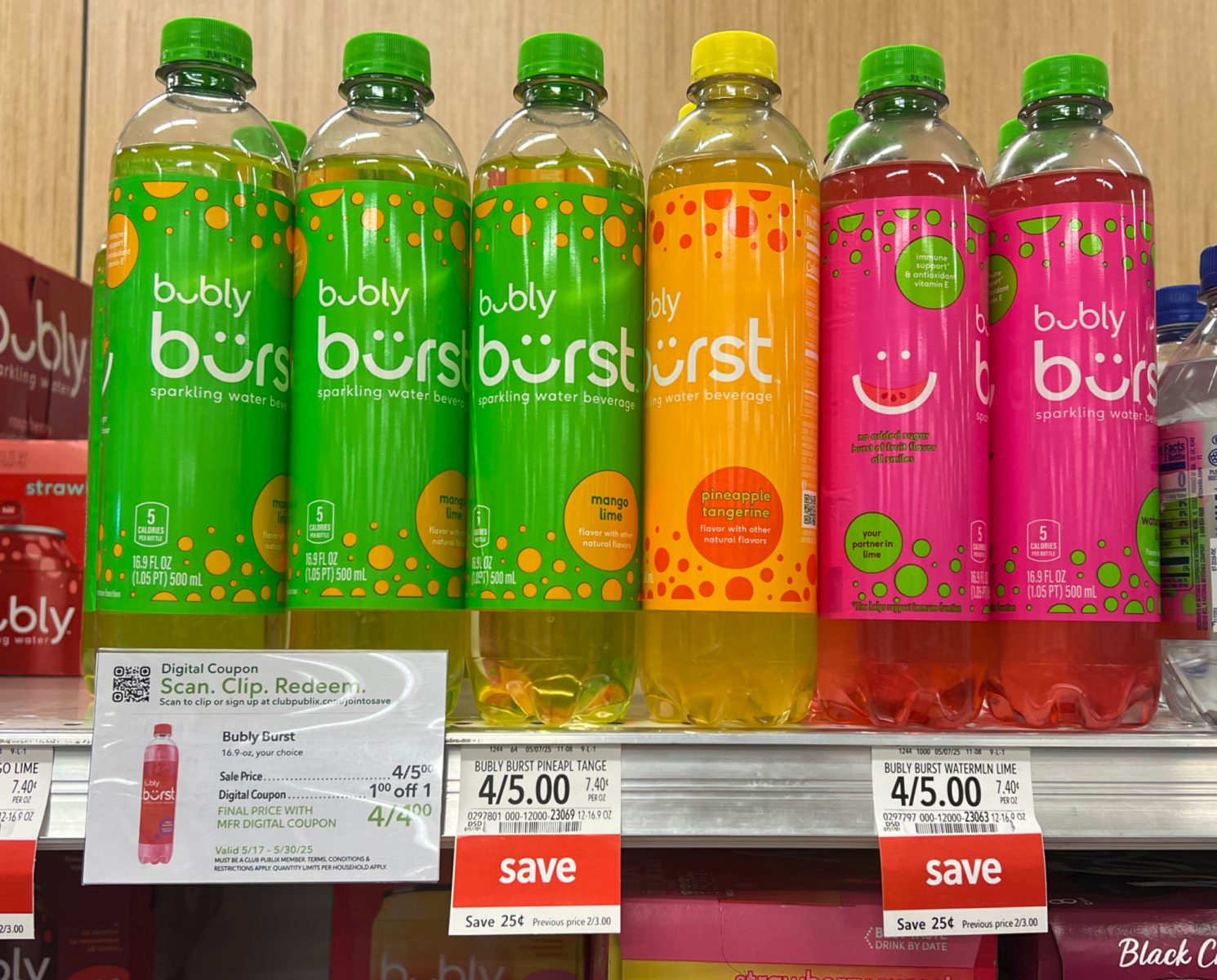 Get Bubly Burst Sparkling Water For $1 Per Bottle At Publix - iHeartPublix