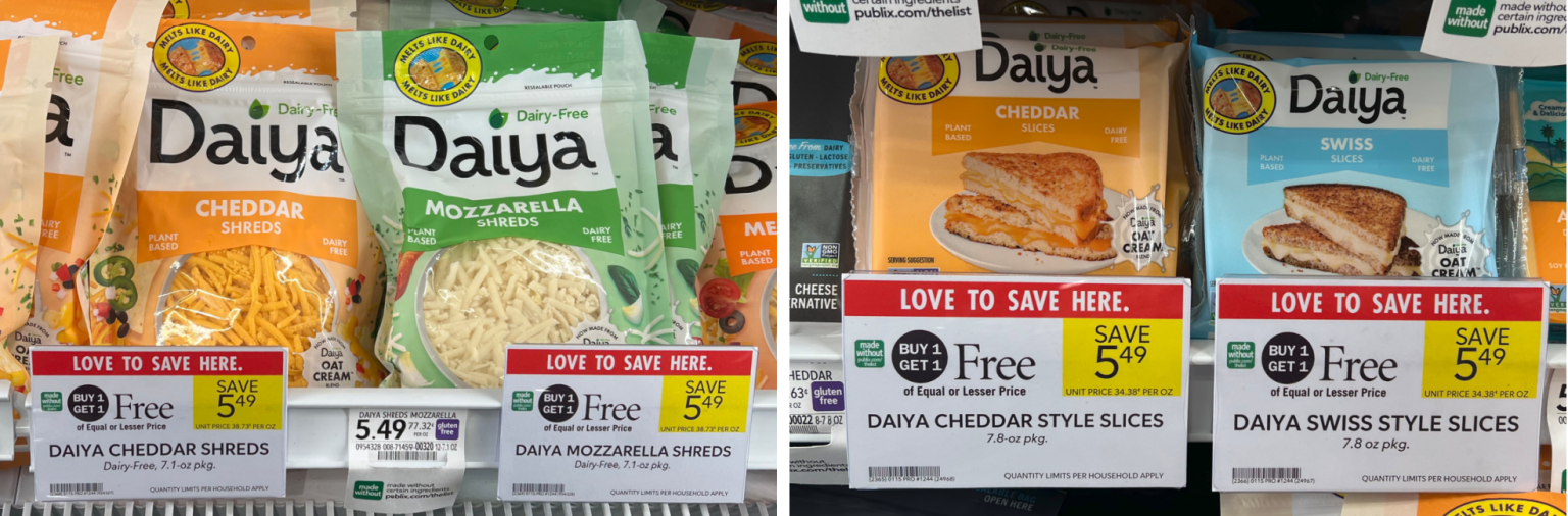 Daiya Dairy Free Shreds Or Slices As Low As FREE At Publix - iHeartPublix